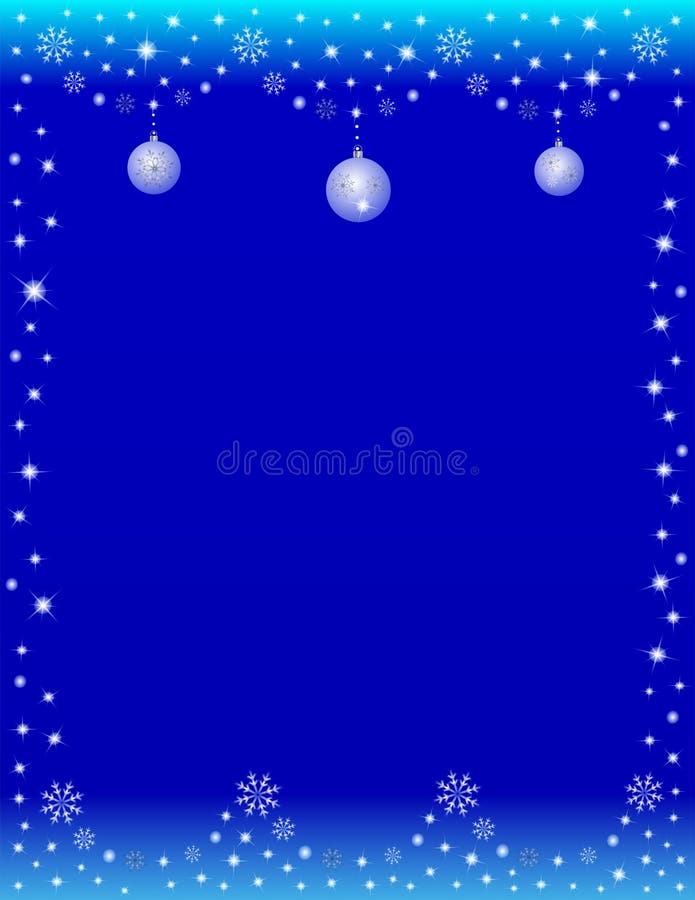 Blue Winter Holiday Background with Christmas Ornaments . Stock Vector ...