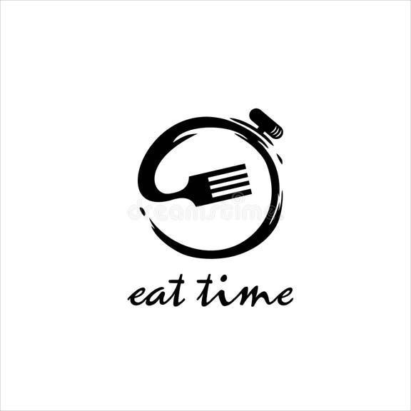 Fork and Reminder for Eat or Meal Time Logo Design Template Stock ...
