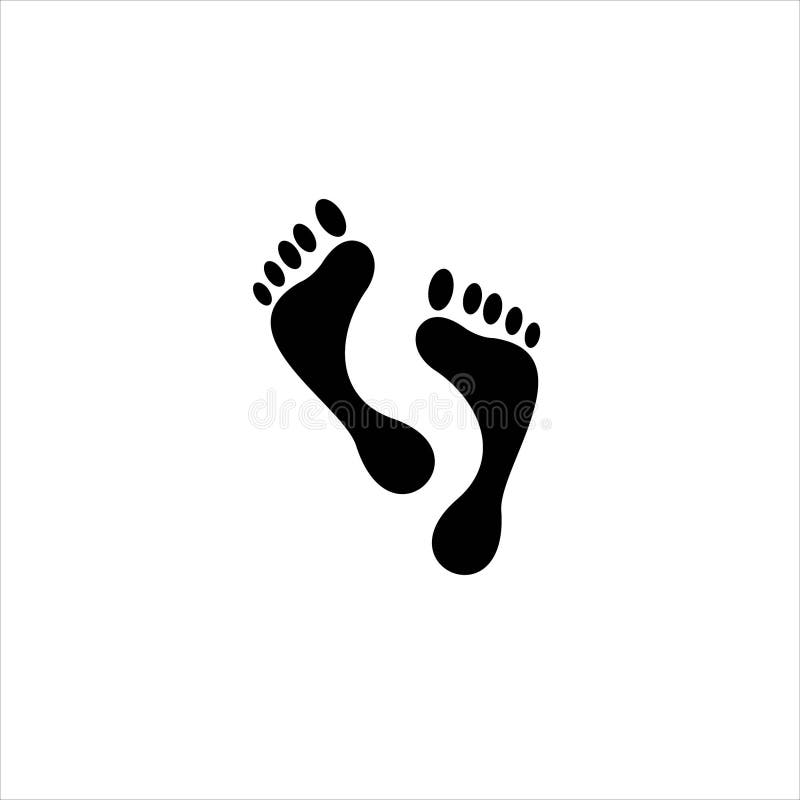 Footstep Black Silhouette, Bootprint Isolated on White Background. Grunge Track, Symbol Cartoon ...