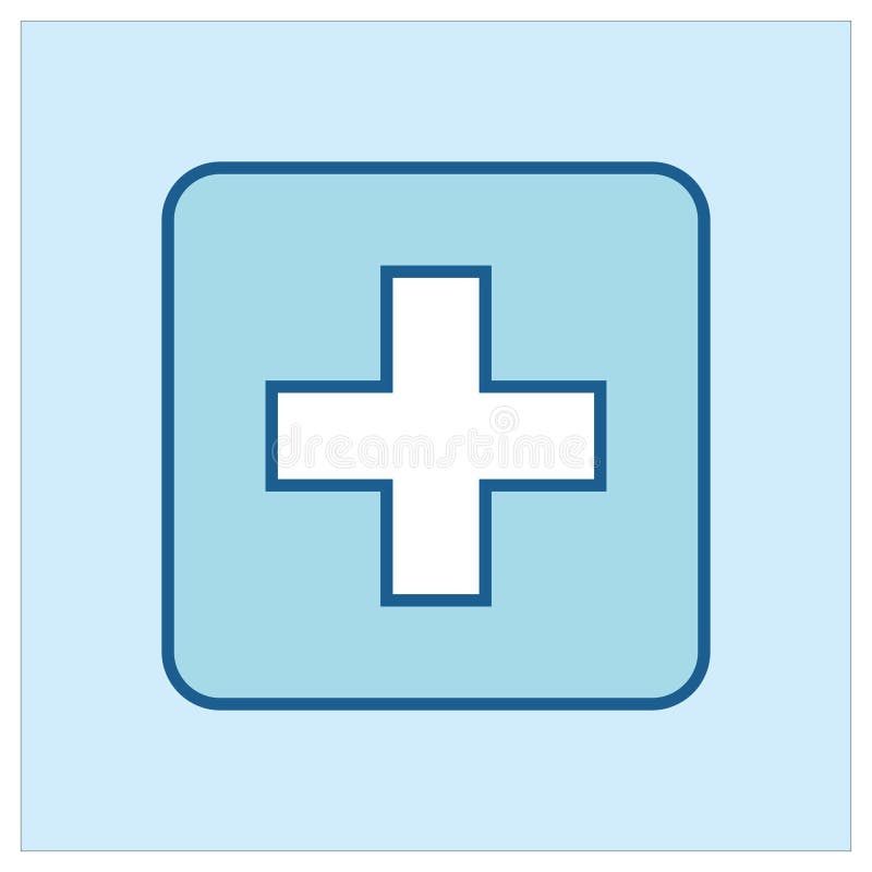 Cross Simple Blue Health Icon Vector Ilustration Stock Vector ...