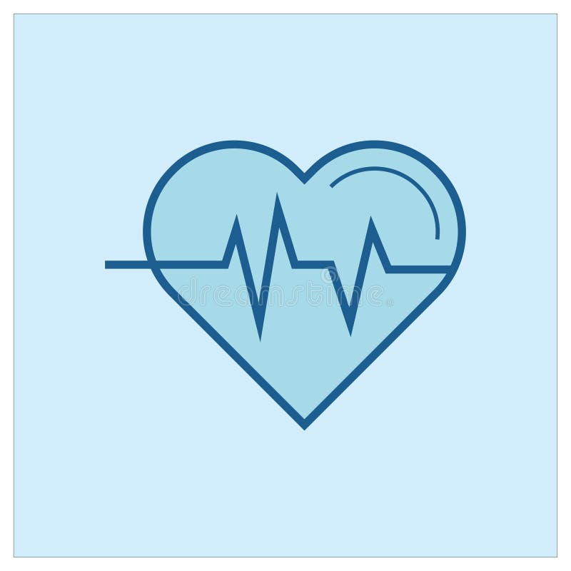 Hearth Simple Blue Health Icon Vector Ilustration Stock Vector ...
