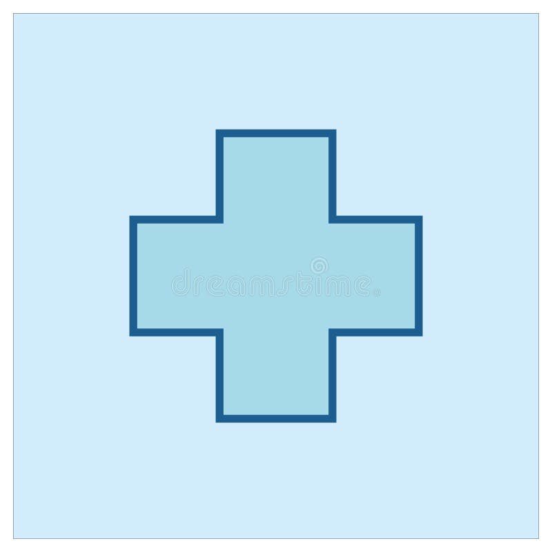 Cross Simple Blue Health Icon Vector Ilustration Stock Vector ...