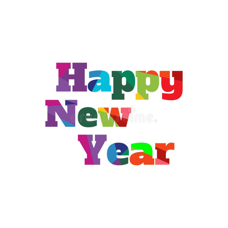 Happy New Year Full Color Vector Stock Vector - Illustration of graphic ...