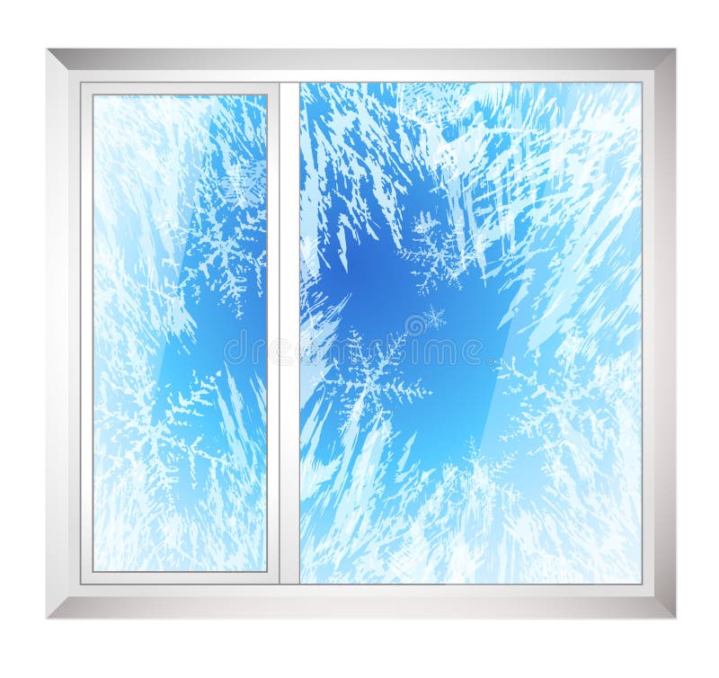 Frost pattern on Window stock vector. Illustration of side - 161363345