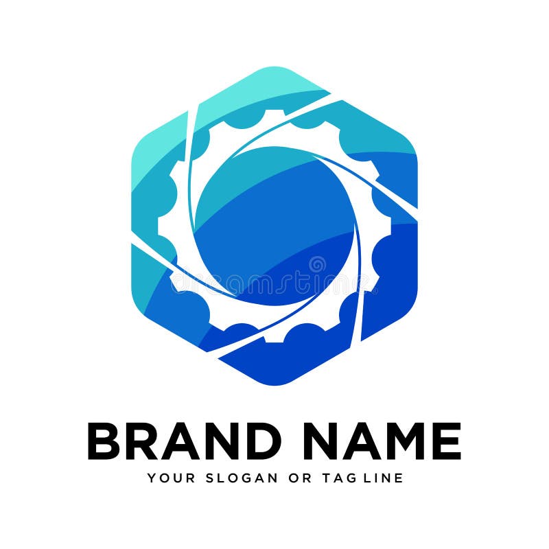 Gear logo full color stock vector. Illustration of colorful - 161363831