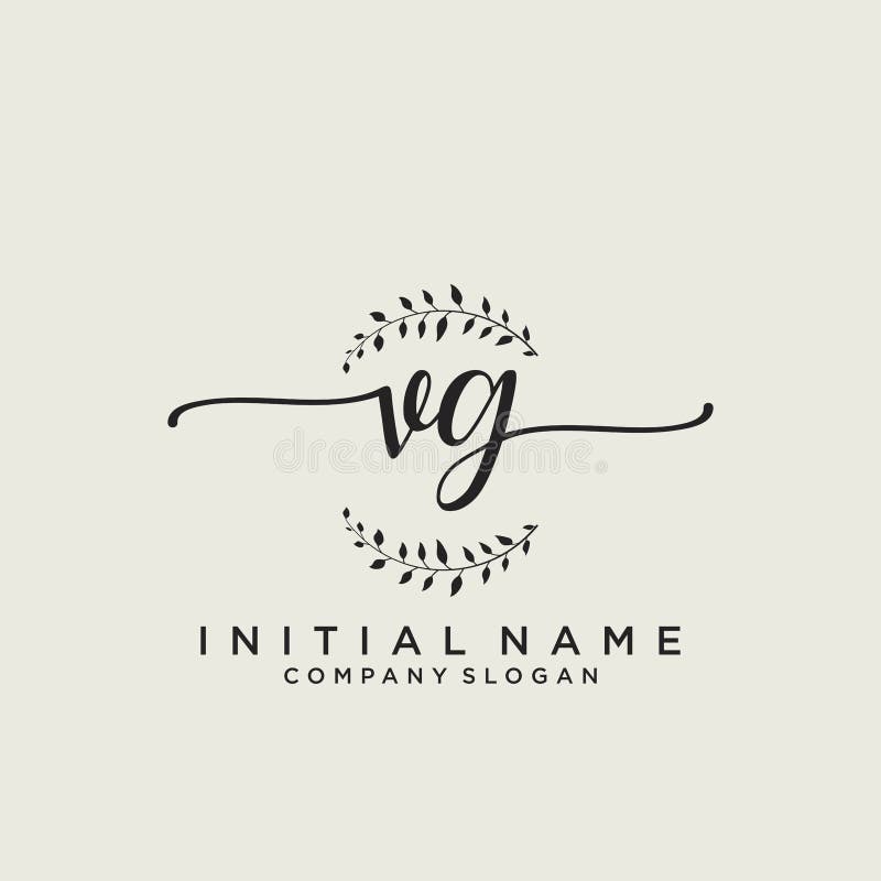VG Letter Initial Beauty Monogram and Elegant Logo Design, Handwriting ...