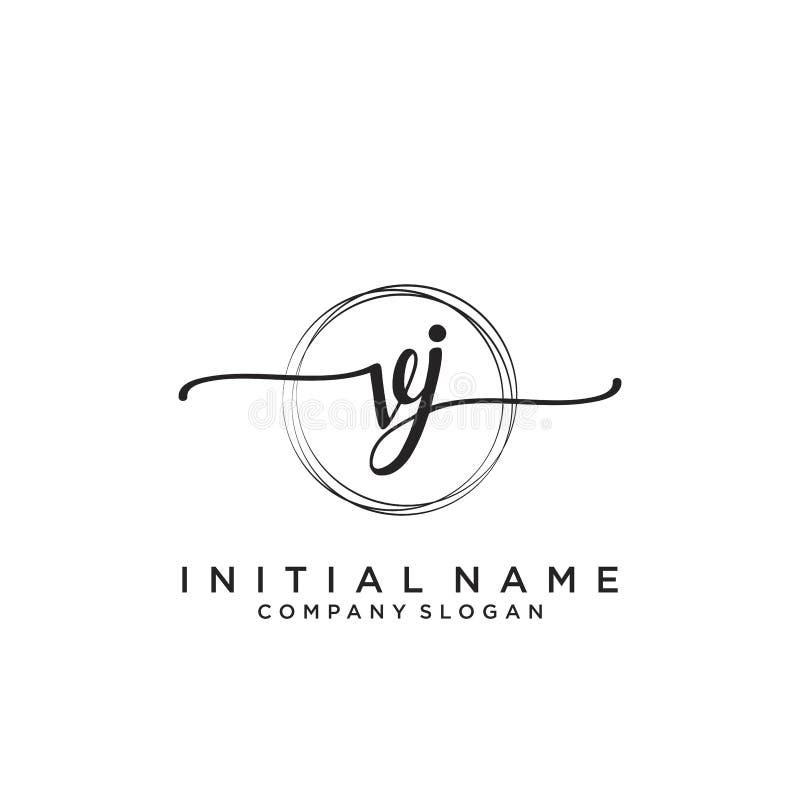 VJ Letter Initial Beauty Monogram and Elegant Logo Design, Handwriting ...