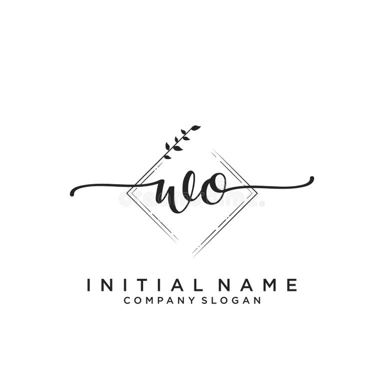 WO Letter Initial Beauty Monogram and Elegant Logo Design, Handwriting ...