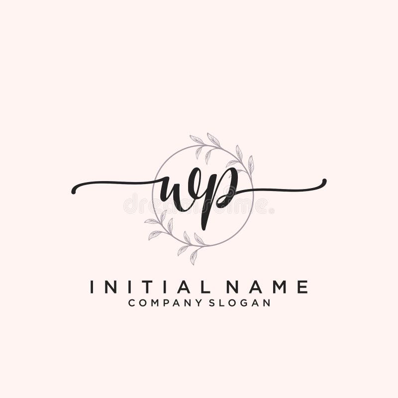 WP Letter Initial Beauty Monogram and Elegant Logo Design, Handwriting ...