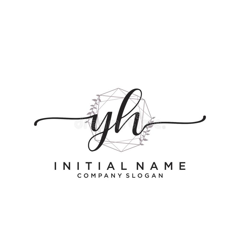 YH Letter Initial Beauty Monogram and Elegant Logo Design, Handwriting ...
