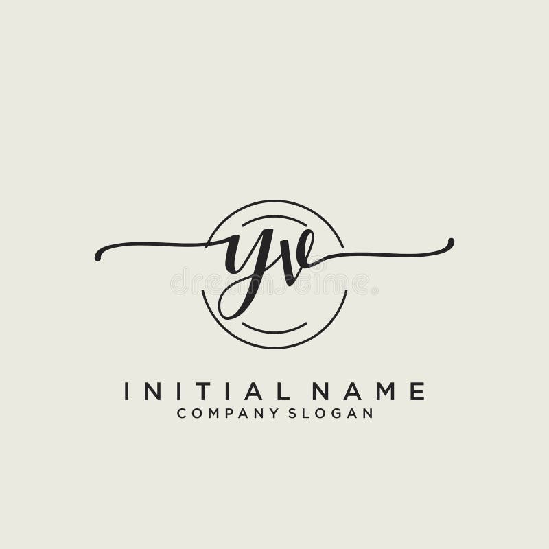 YV Letter Initial Beauty Monogram and Elegant Logo Design, Handwriting ...