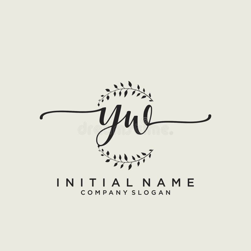 YW Letter Initial Beauty Monogram and Elegant Logo Design, Handwriting ...