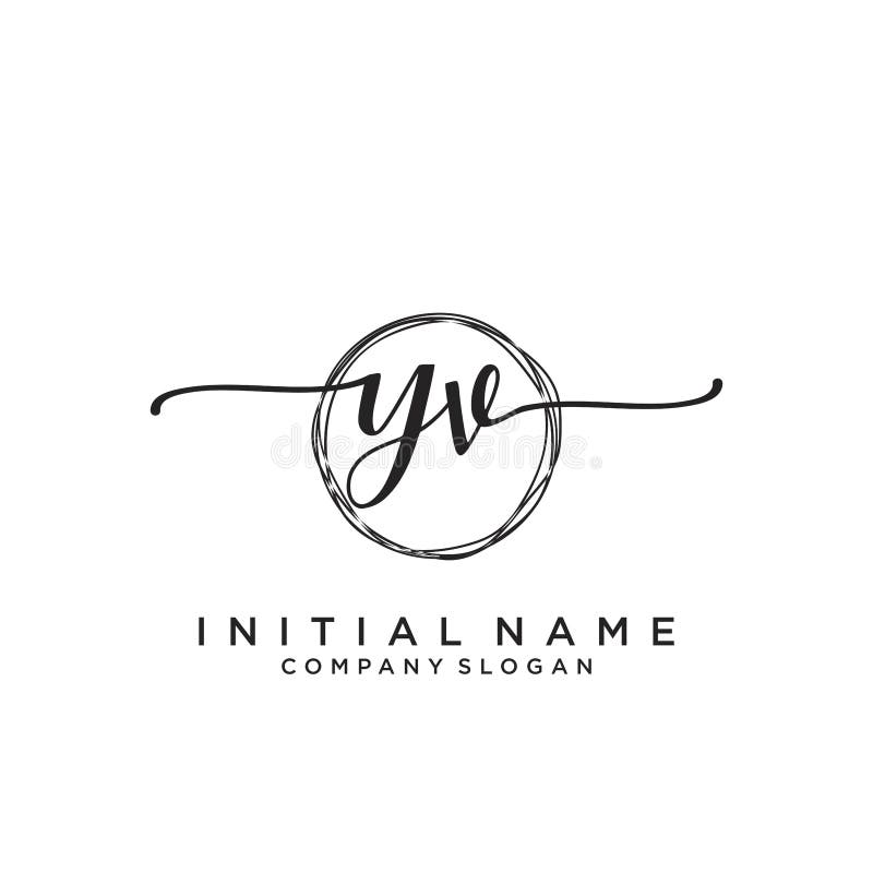 YV Letter Initial Beauty Monogram and Elegant Logo Design, Handwriting ...
