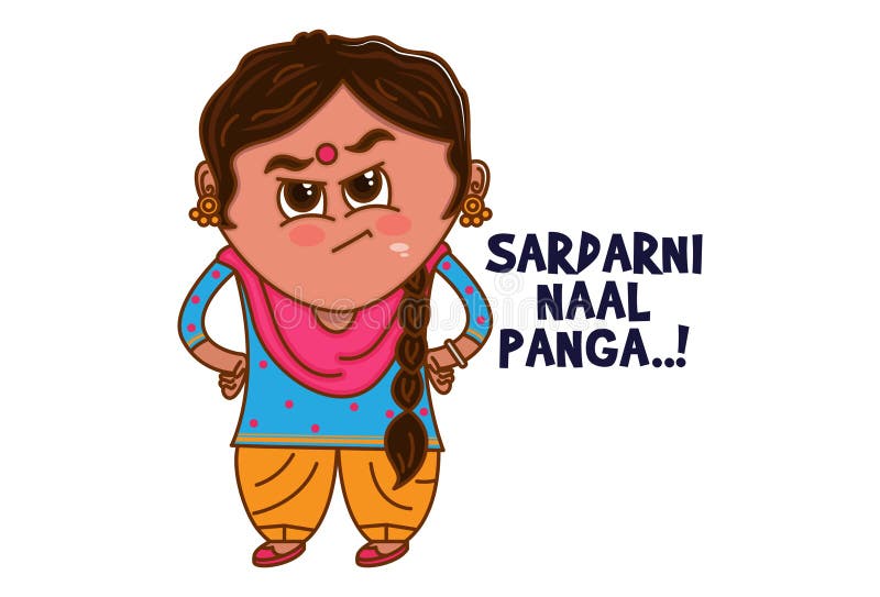Cute Punjabi Sardarni Stock Illustrations – 88 Cute Punjabi Sardarni ...