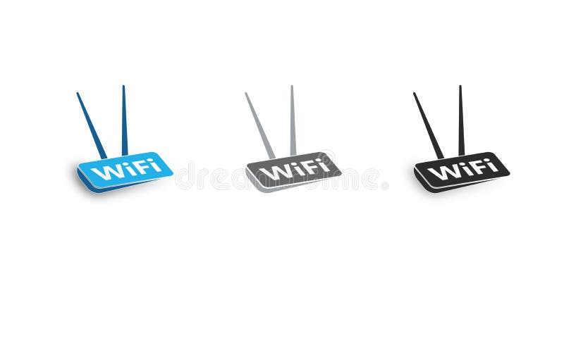 Set of Vector 3D Wifi Wireless Connection Logo Wifi Icon Wifi Sign ...