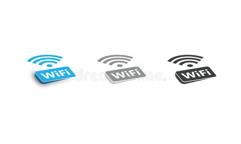 Set of Vector 3D Wifi Wireless Connection Logo Wifi Icon Wifi Sign ...