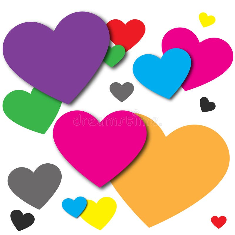 Abstract Hearts Pattern Background, Vector Graphic Illustration. Stock ...