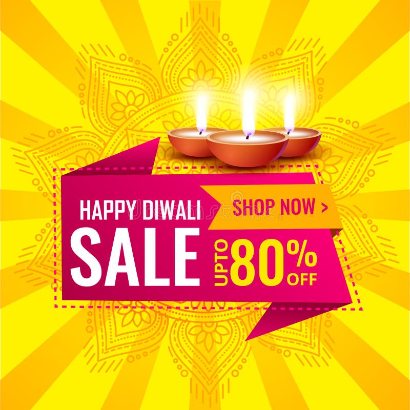 Festival Sale Template Design on Floral Background Stock Illustration ...