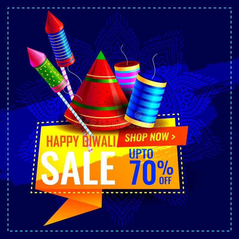 Festival Sale Template Design on Floral Background Stock Illustration ...