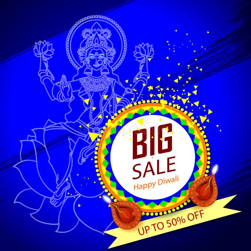 Festival Sale Template Design on Floral Background Stock Illustration ...