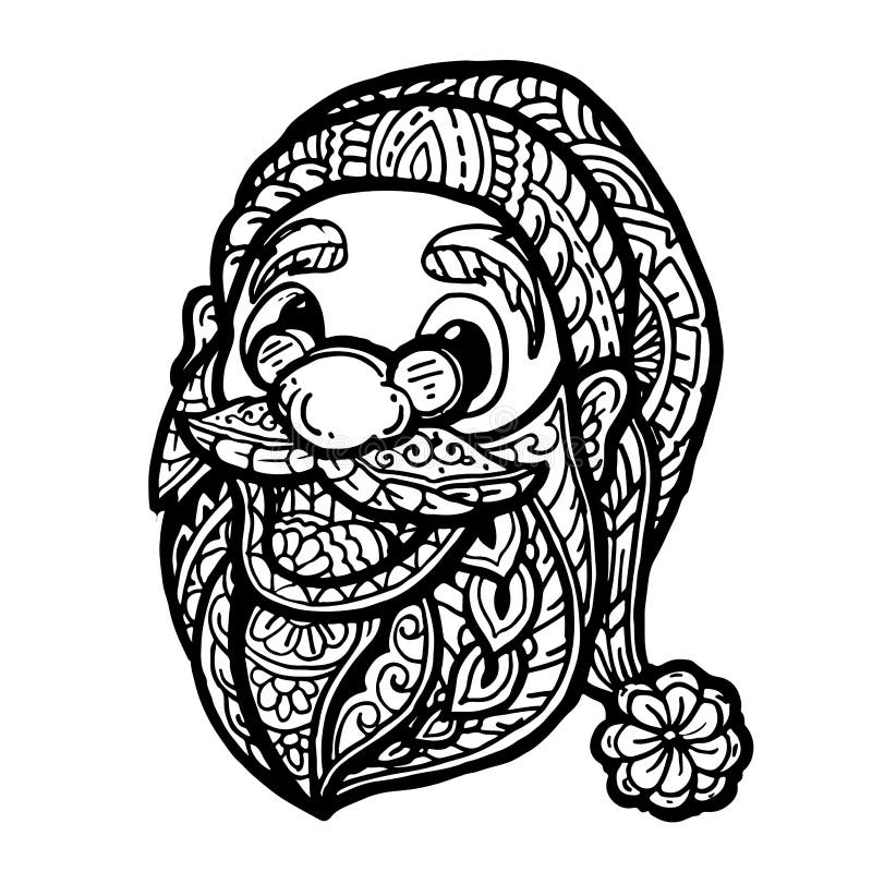 Zentangle Santa Stock Illustrations – 243 Zentangle Santa Stock ...