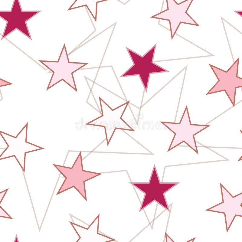Seamless Pattern with Stars in Pink Colors Vector Stock Vector ...
