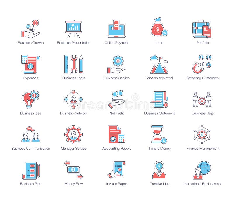 Business Services Flat Icons Pack Stock Vector - Illustration of ...