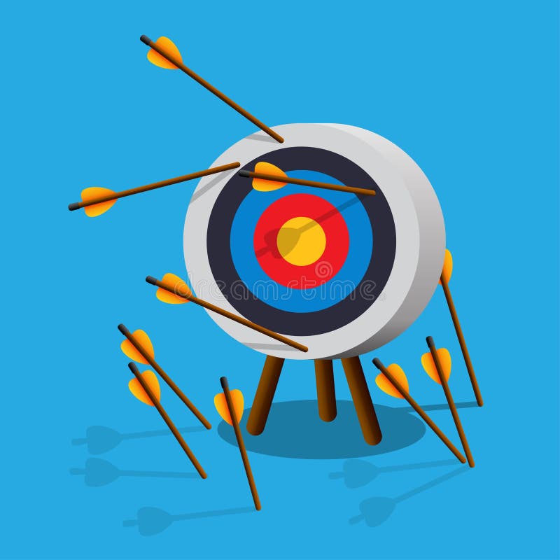 Arrows missing target stock illustration. Illustration of lose - 7361557