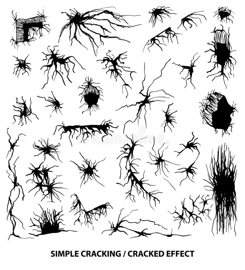 Crash Graffiti Broken Vector Black Crack Cracking Effect Halloween ...