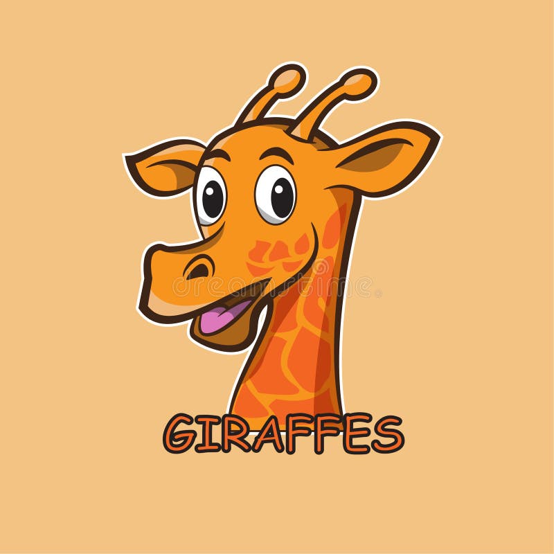 Giraffe Head Mascot Logo Design Stock Vector - Illustration of brown ...