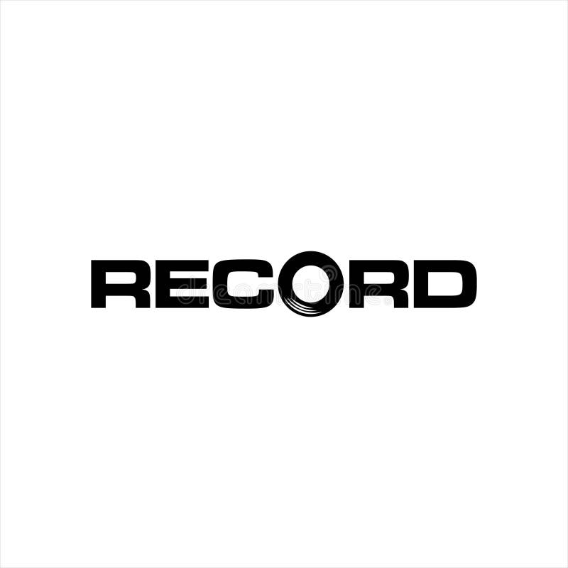 Simple Record Typography in Black Color Old Style Stock Vector ...