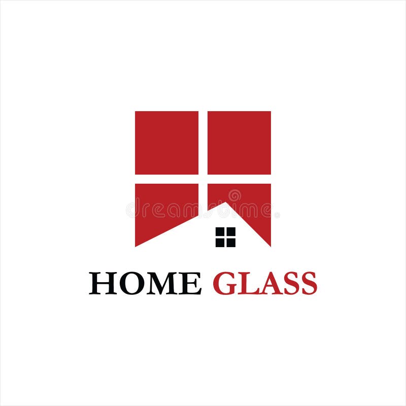 Modern Simple Red Square Window Home Glass Stock Vector - Illustration ...