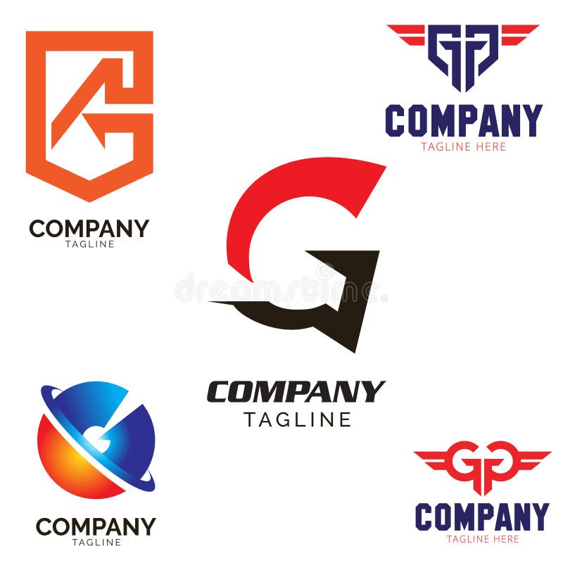G letter based logo set stock vector. Illustration of collection ...