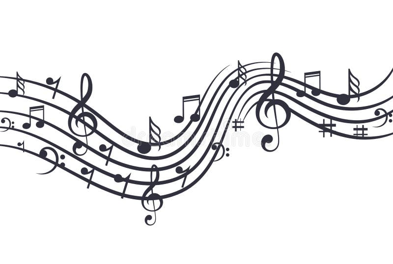 Music notes with waves. stock vector. Illustration of beautiful - 106066707