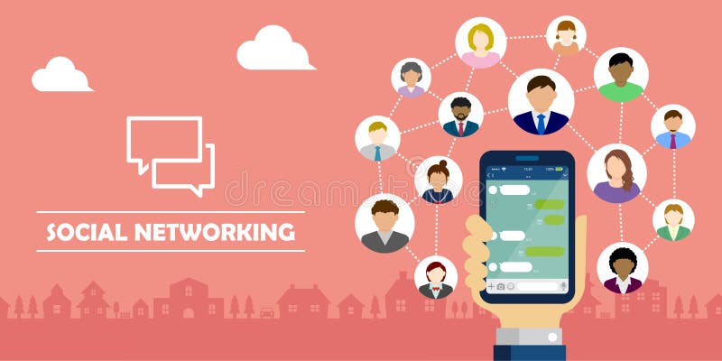 Chat App SNS/message App Banner Illustration Stock Vector ...