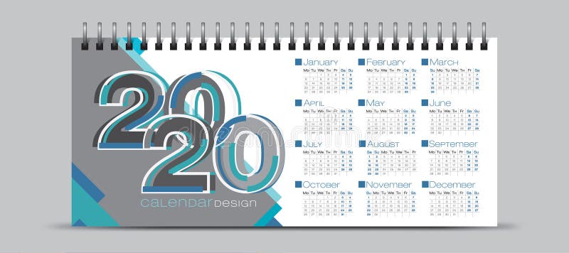Vector Calendar Design with 2020 Seasons Concept Stock Vector ...