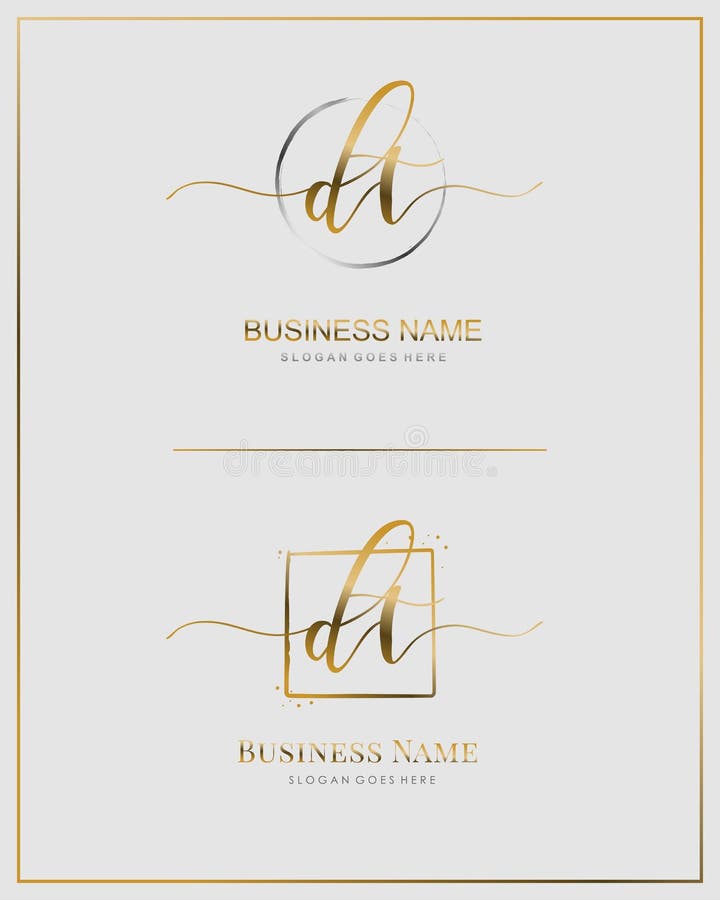 Initial D T DT Handwriting Logo Vector. Letter Handwritten Logo ...