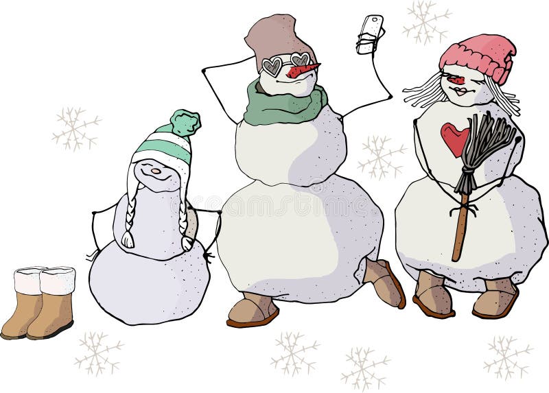 Three Snowmen Stock Illustrations – 187 Three Snowmen Stock ...