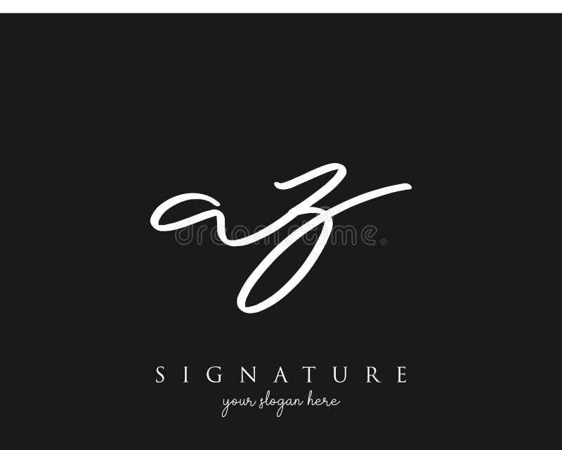 AZ Initial Handwriting Signature Logo Template Vector. Stock Vector ...