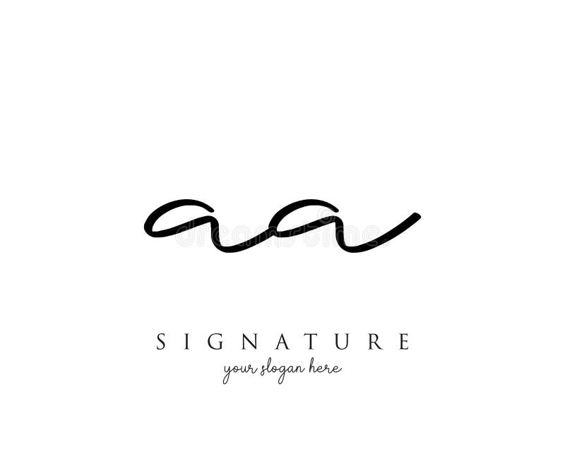 AA Initial Handwriting Signature Logo Template Vector. Stock ...