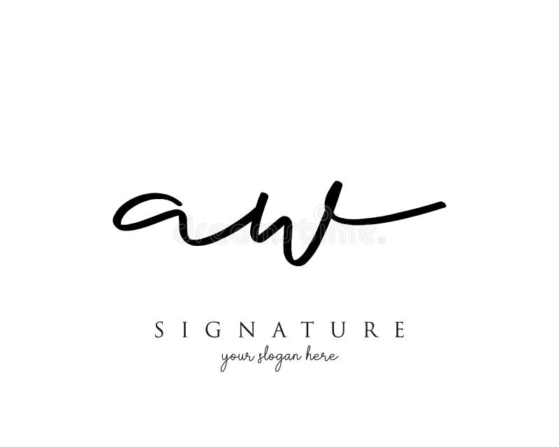 AW Initial Handwriting Signature Logo Template Vector. Stock Vector ...