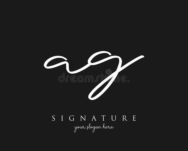 AG Initial Handwriting Signature Logo Template Vector. Stock Vector ...