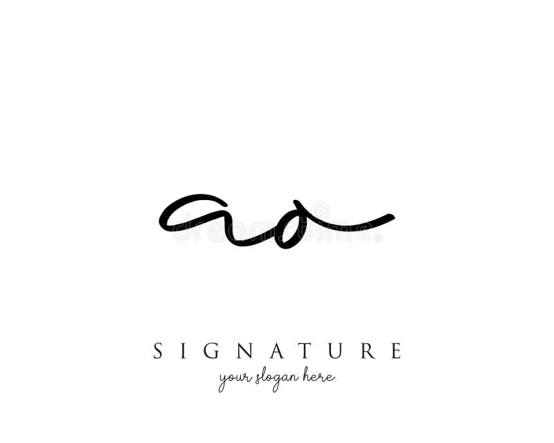 AO Initial Handwriting Signature Logo Template Vector. Stock Vector ...