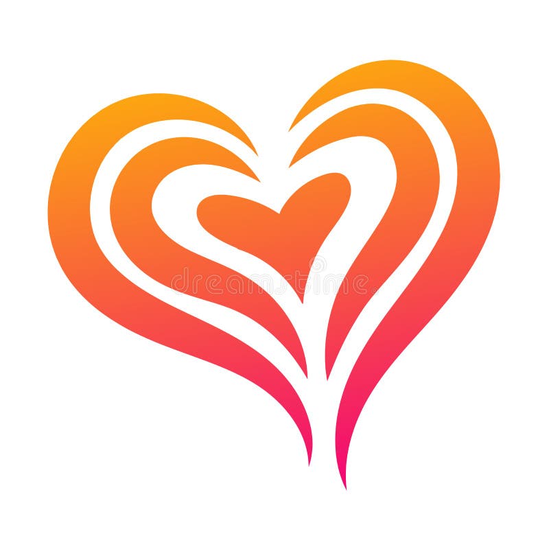 Abstract Heart Shape Outline. Vector Illustration. Stock Vector ...