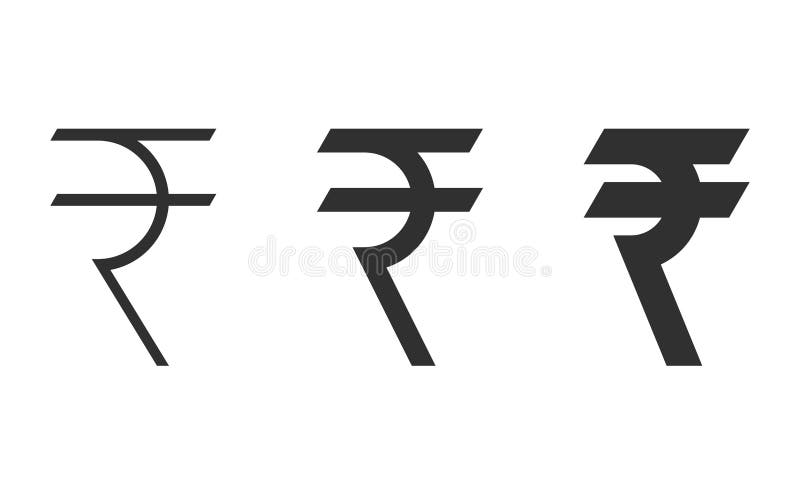 Rupee Icon Symbol in Light Medium and Bold Size Stock Vector ...