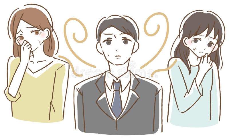 A Body Odor Male Illustration Stock Vector - Illustration of signs ...