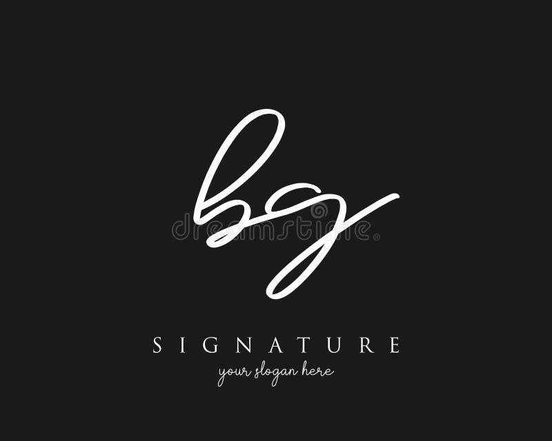 B G BG Initial Logo Signature Vector. Handwriting Concept Logo. Stock ...