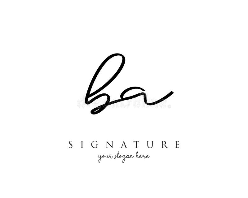 BA Initial Handwriting Signature Logo Template Vector. Stock ...