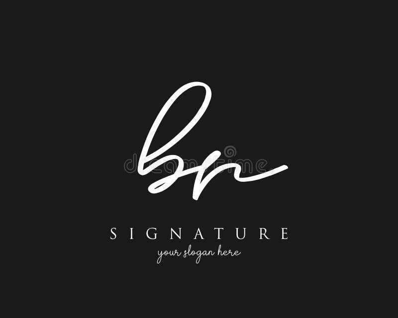 BR Initial Handwriting Signature Logo Template Vector. Stock Vector ...