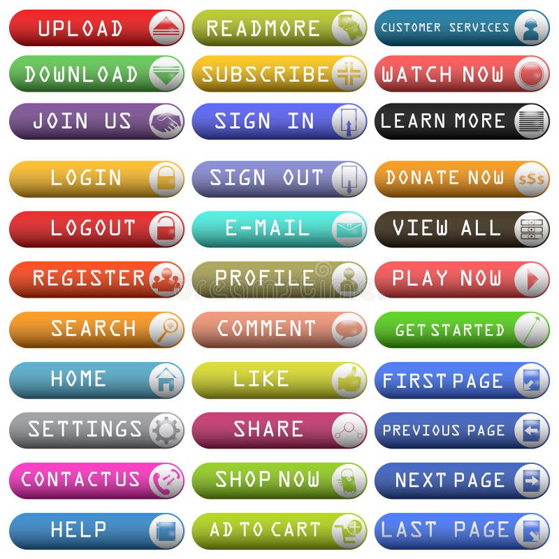 33 Buttons Template for Web Design Stock Vector - Illustration of ...